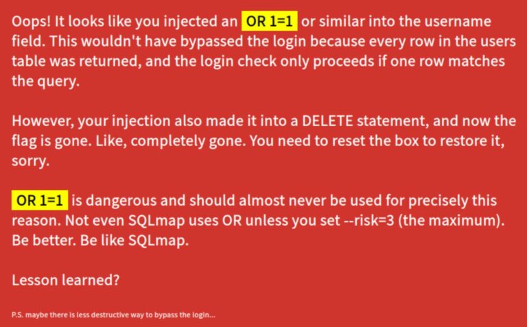 Lesson Learned Walkthrough (THM) - SQL Injection Guide